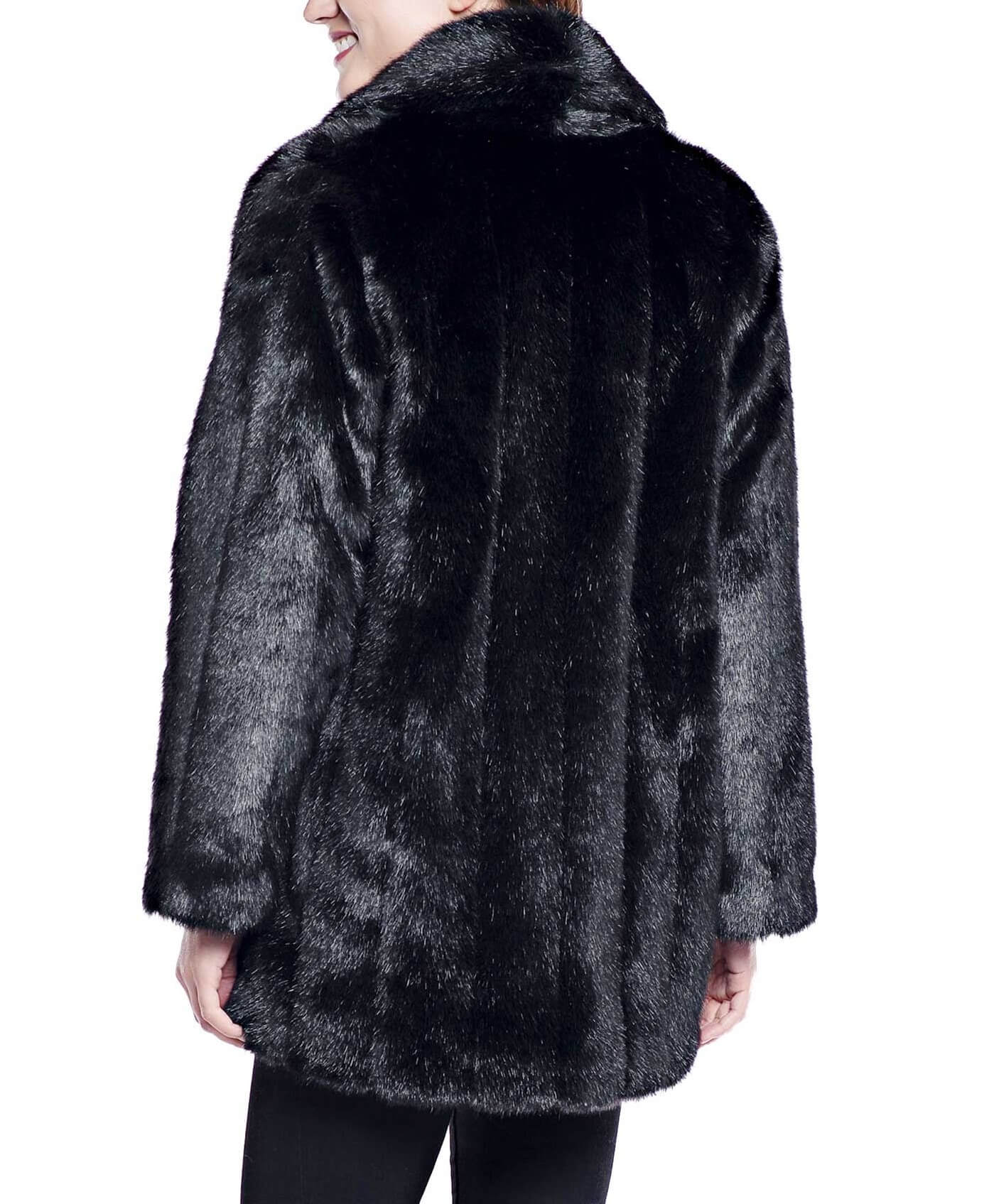Black Mink Classic Faux Fur Jacket - Maker of Jacket