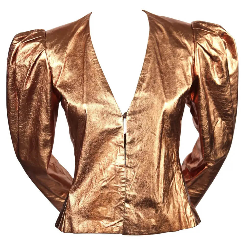 Metallic Copper Vintage 1980's Leather Jacket - Maker of Jacket