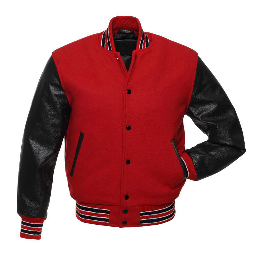 Red and Black Varsity Letterman Baseball Jacket - Maker of Jacket