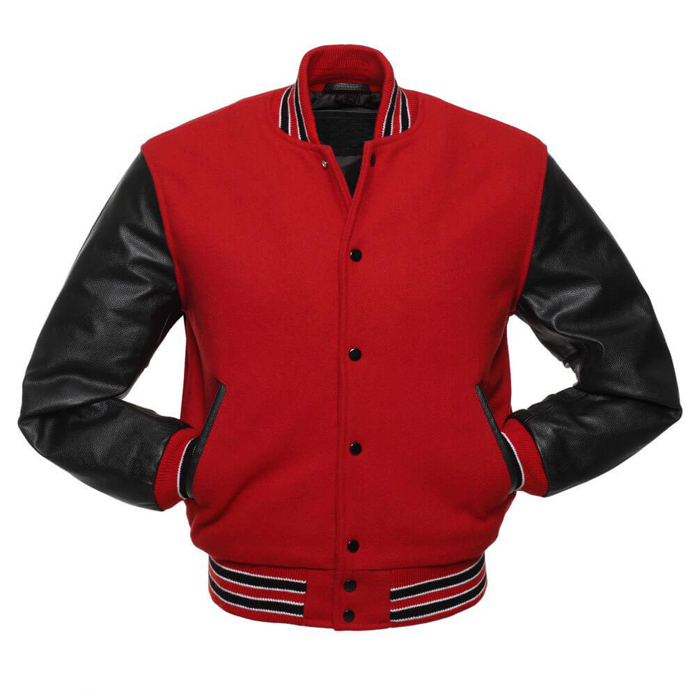 Red and Black Varsity Letterman Baseball Jacket - Maker of Jacket