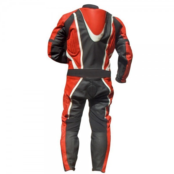 New Black Red White Motorcycle Racing Leather Suit - Maker of Jacket