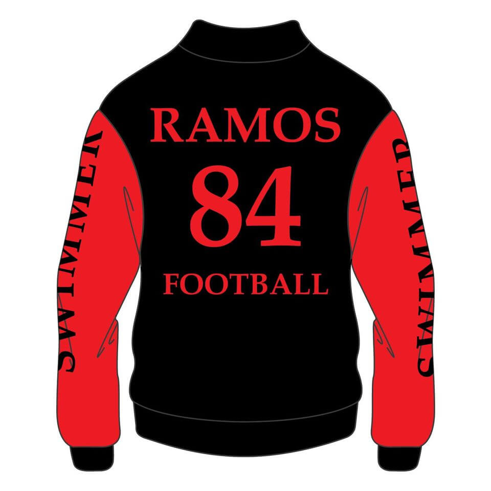 NB Football Swimmer 84 Cotton Red Varsity Jacket - Maker of Jacket