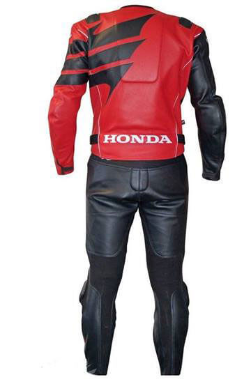 Honda Red and Black Motorcycle Racing Leather Suit - Maker of Jacket