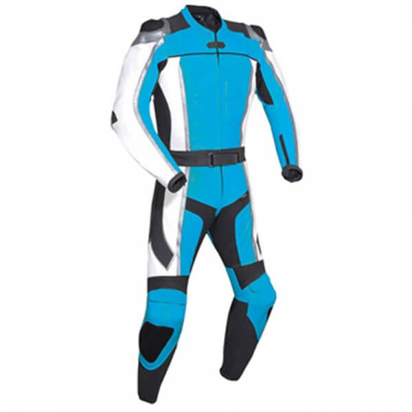 Light Blue Motorcycle Racing Leather Suit - Maker of Jacket