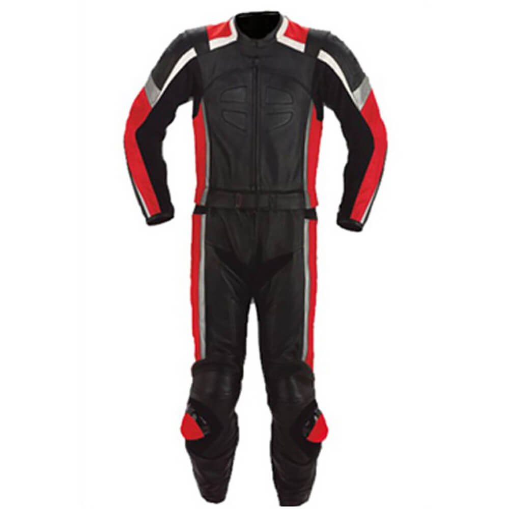Motorcycle Black & Red Racing Leather Suit - Maker of Jacket