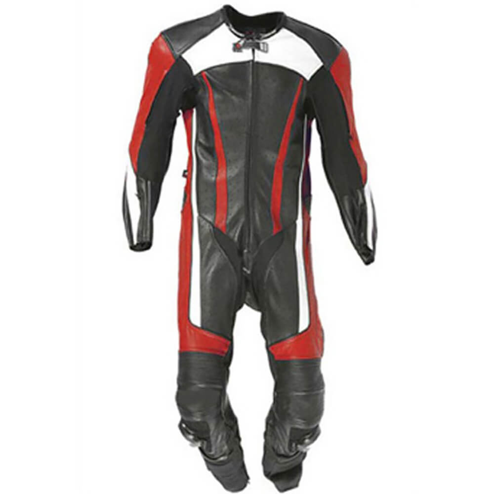Motorcycle Black and Red Racing Leather Suit - Maker of Jacket