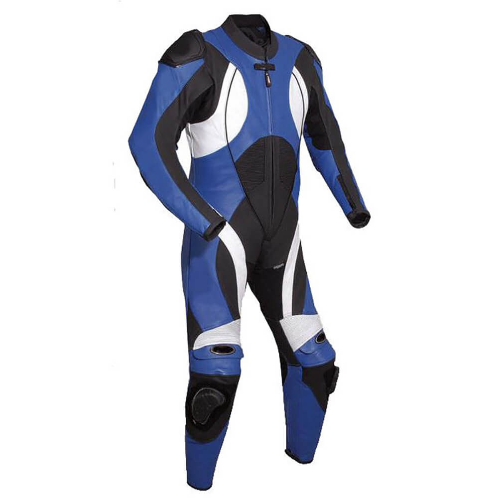 New Blue and Black Motorcycle Racing Leather Suit - Maker of Jacket