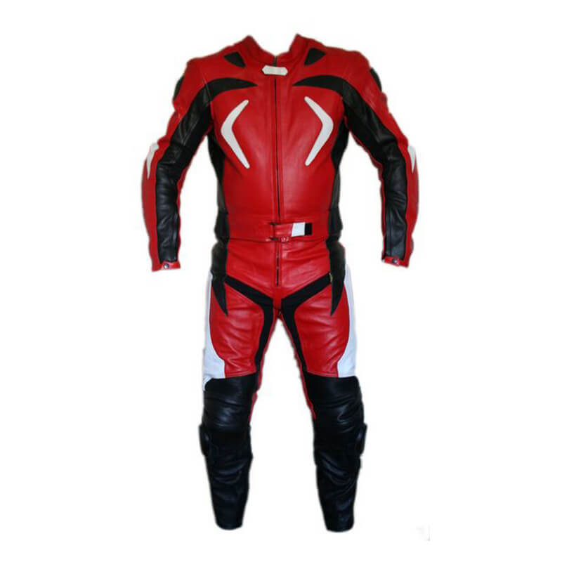 Red City Ride Motorcycle Leather Racing Suit - Maker of Jacket