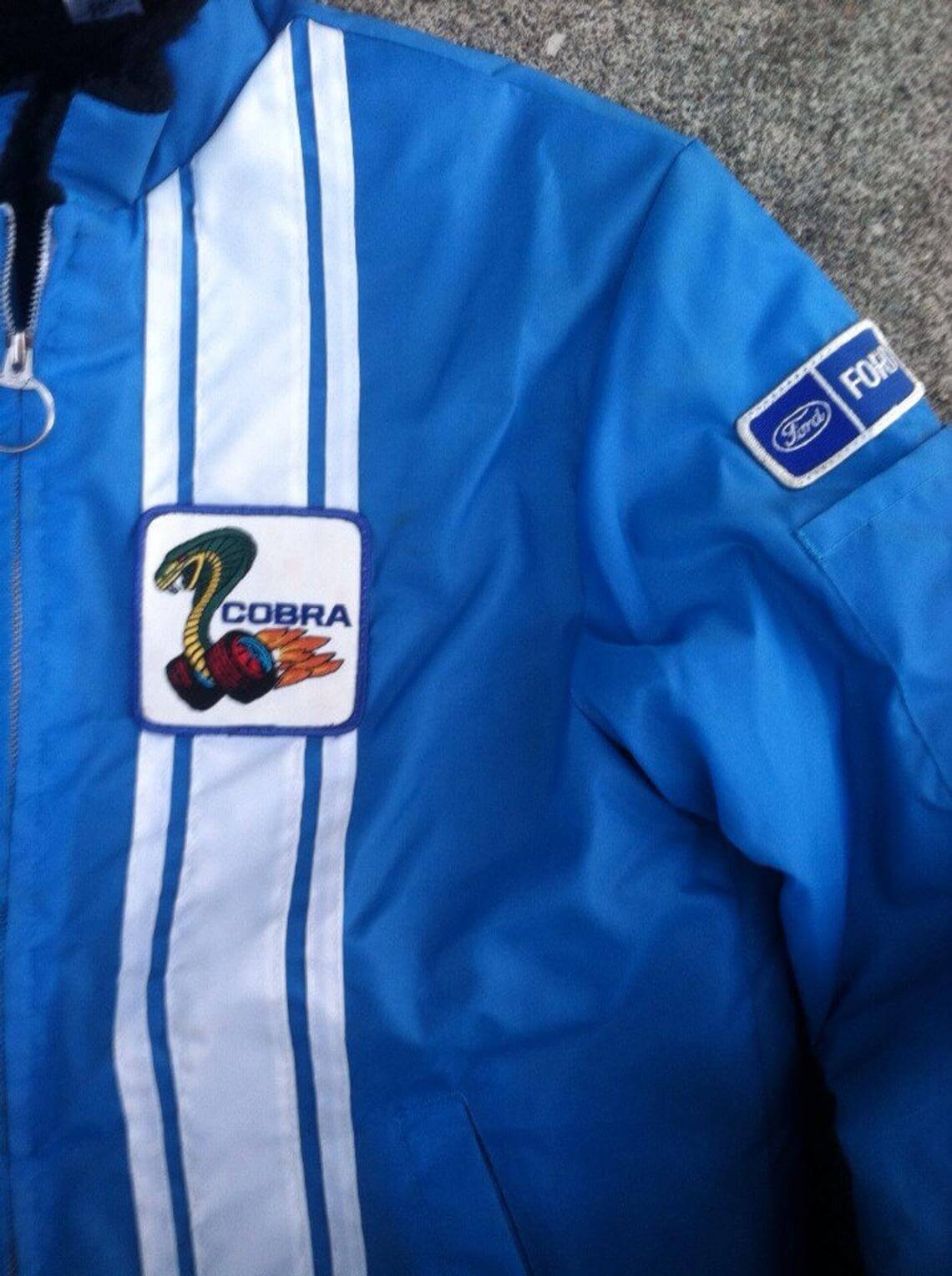 Blue Vintage Ford Mustang Cobra Shelby Jacket - Maker of Jacket