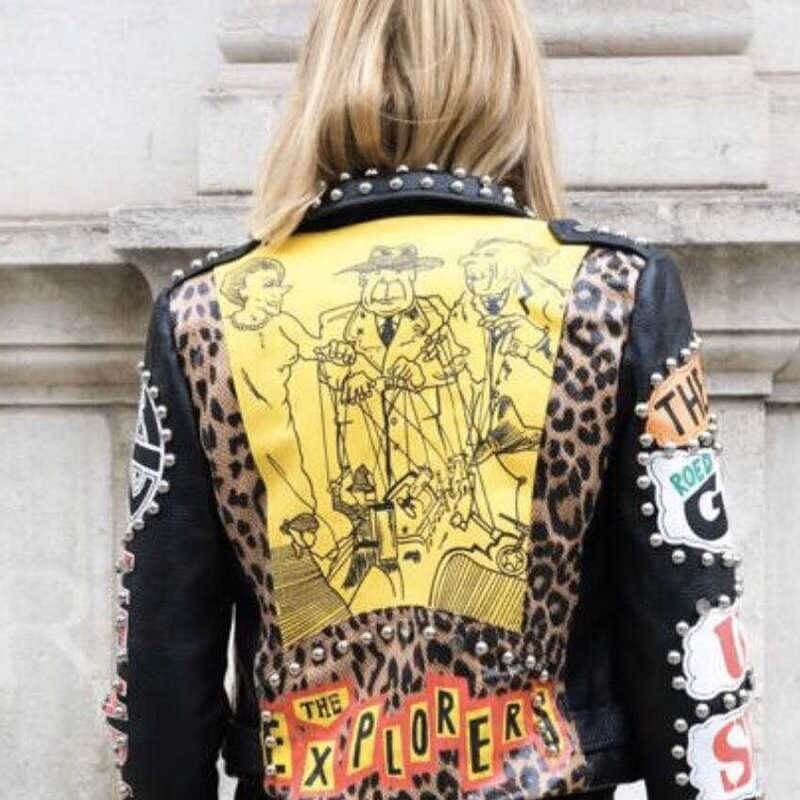 Punk Leather Jacket Painted