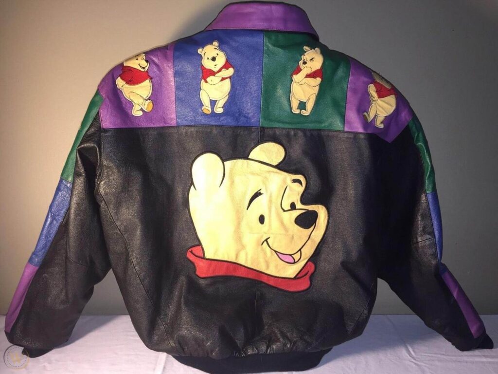 Winnie the Pooh Walt Disney Embroidered Leather Jacket - Maker of Jacket