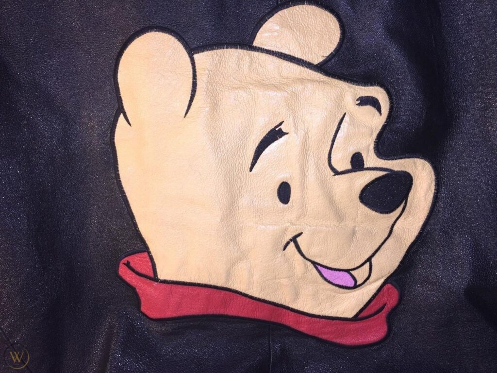 Winnie the Pooh Walt Disney Embroidered Leather Jacket - Maker of Jacket