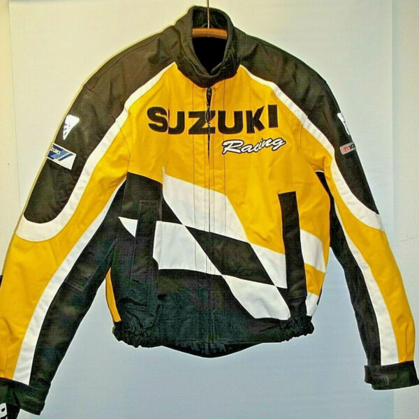 Honda Motorcycle Yellow And Black Leather Jacket - Maker of Jacket