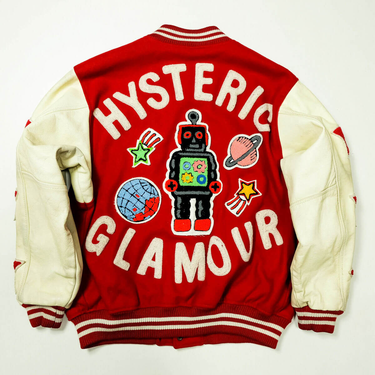 Hysteric Glamour Red Toy Robot Letterman Varsity Jacket - Maker of Jacket