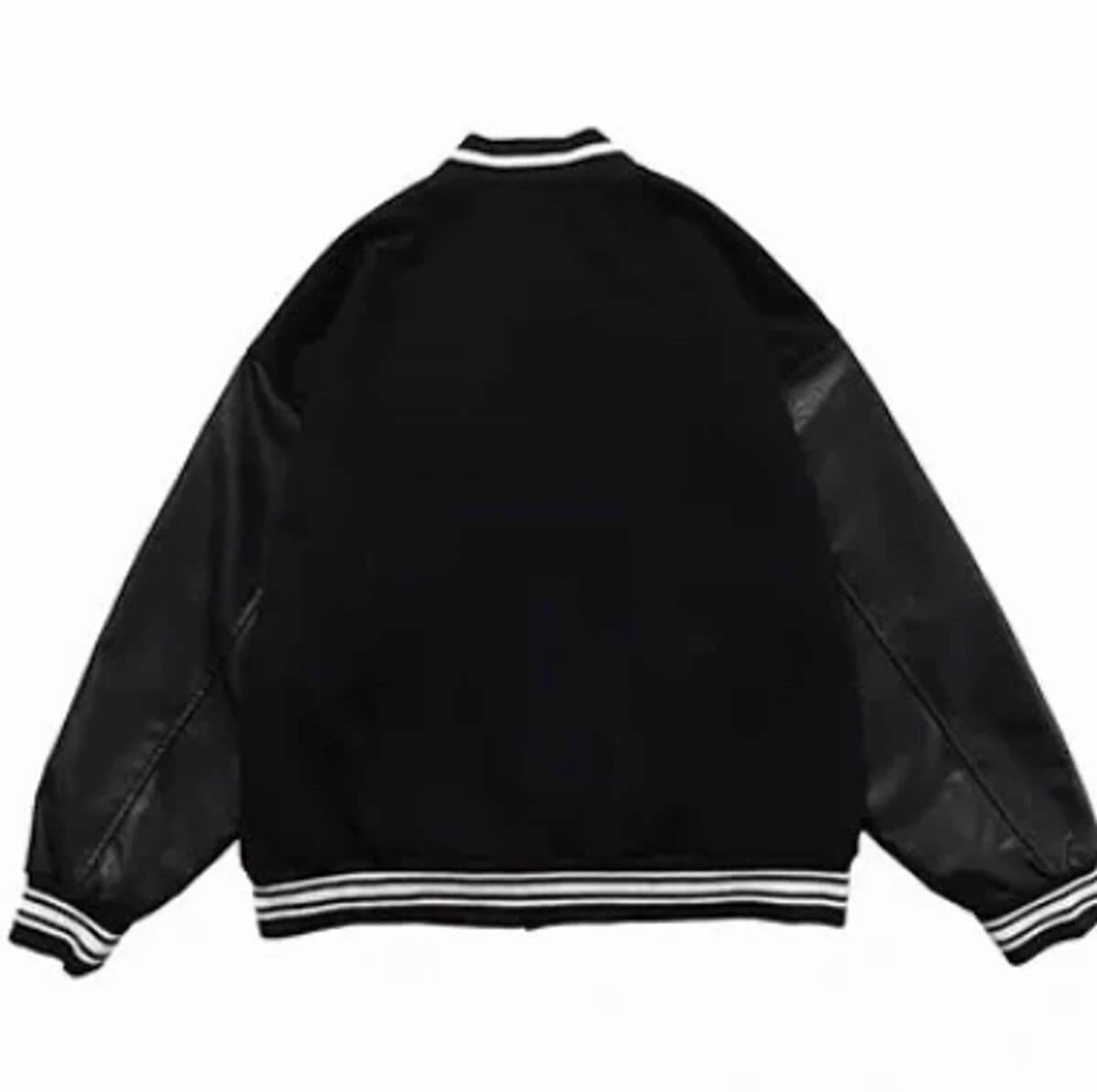 Black Skeleton Bone Patch Varsity Jacket - Maker of Jacket