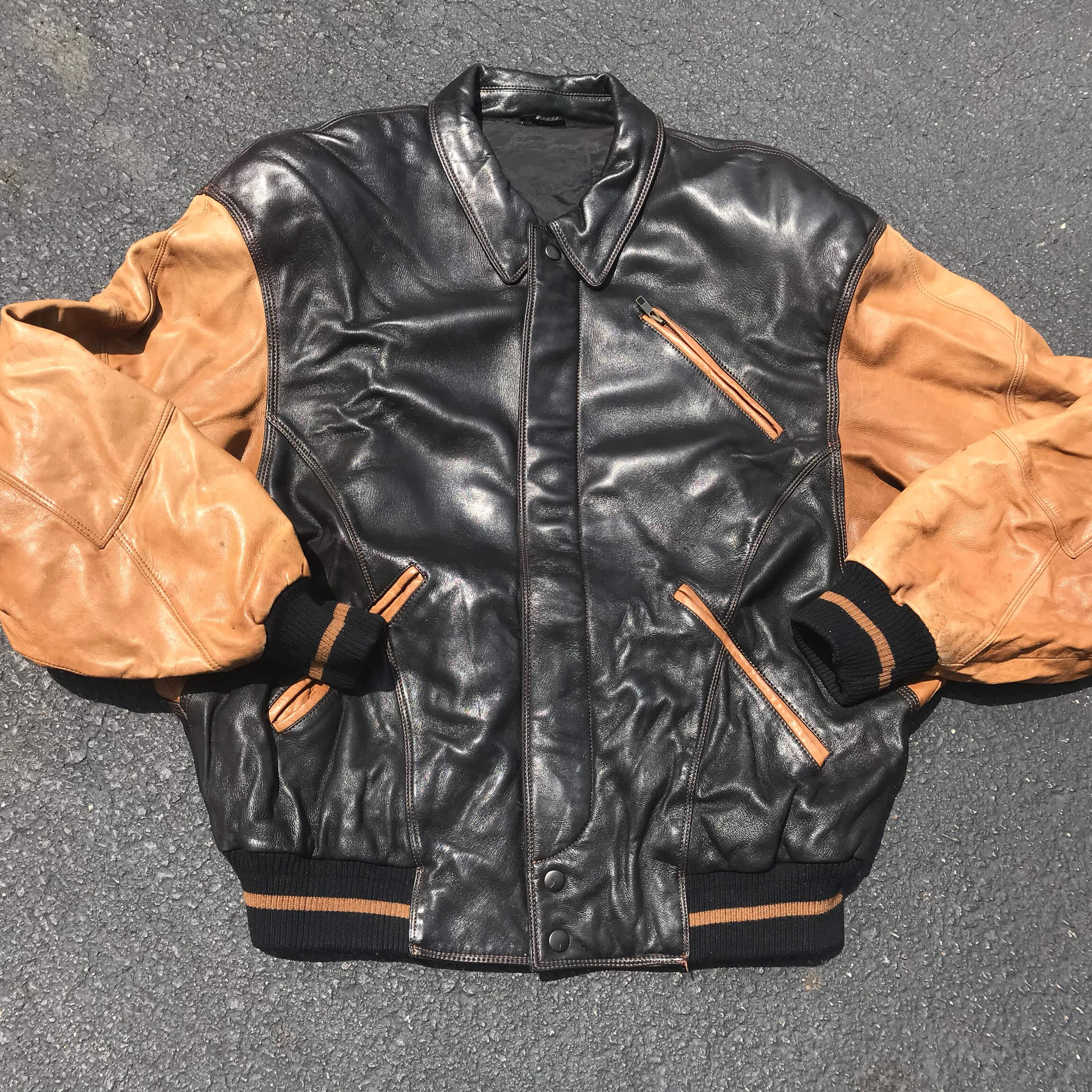 Black Pelle Pelle Vintage Leather Jacket - Maker of Jacket
