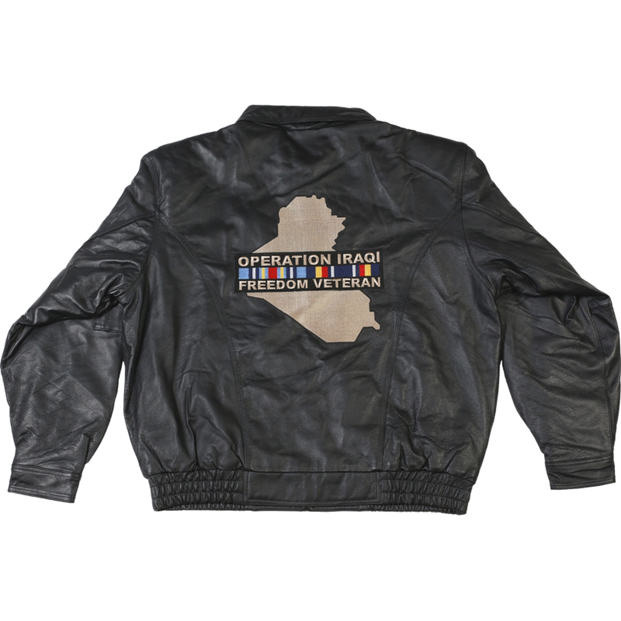 Operation Iraqi Freedom Veteran Leather Bomber Jacket - Maker of Jacket