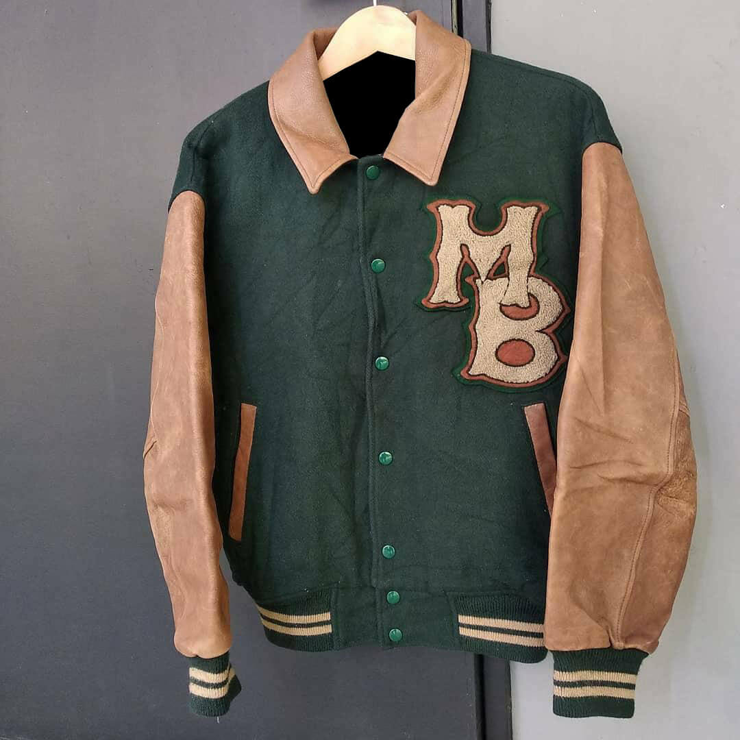 Vintage Macbeth Green Varsity Baseball Jacket - Maker of Jacket