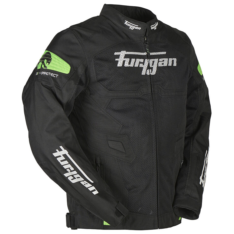 Black Furygan Atom Vented Motorcycle Textile Jacket - Maker of Jacket