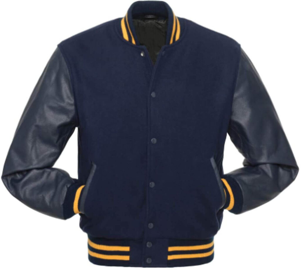 Navy Blue Baseball Varsity Jacket - Maker of Jacket
