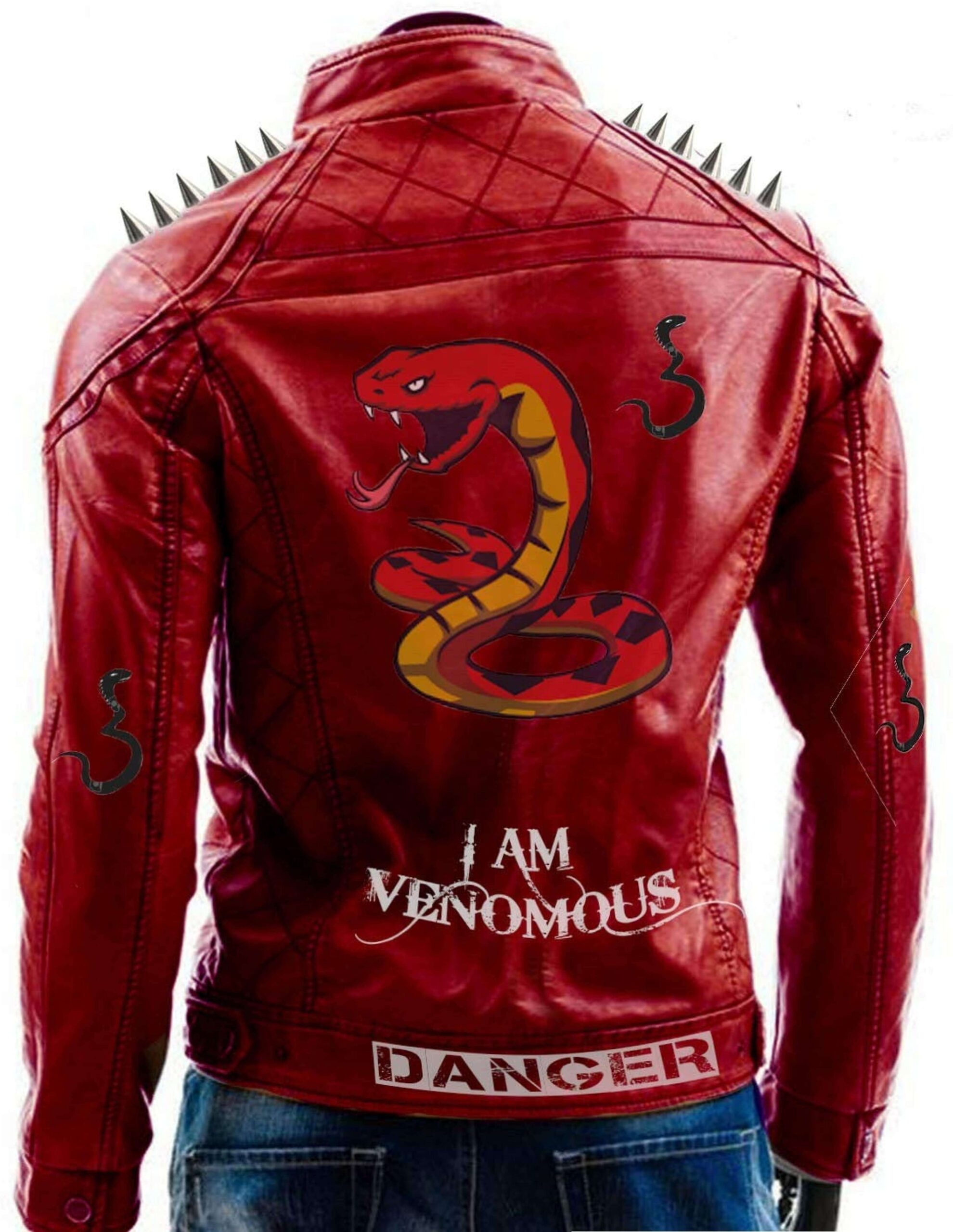 Red Cafe Racer Leather Jacket - Maker of Jacket