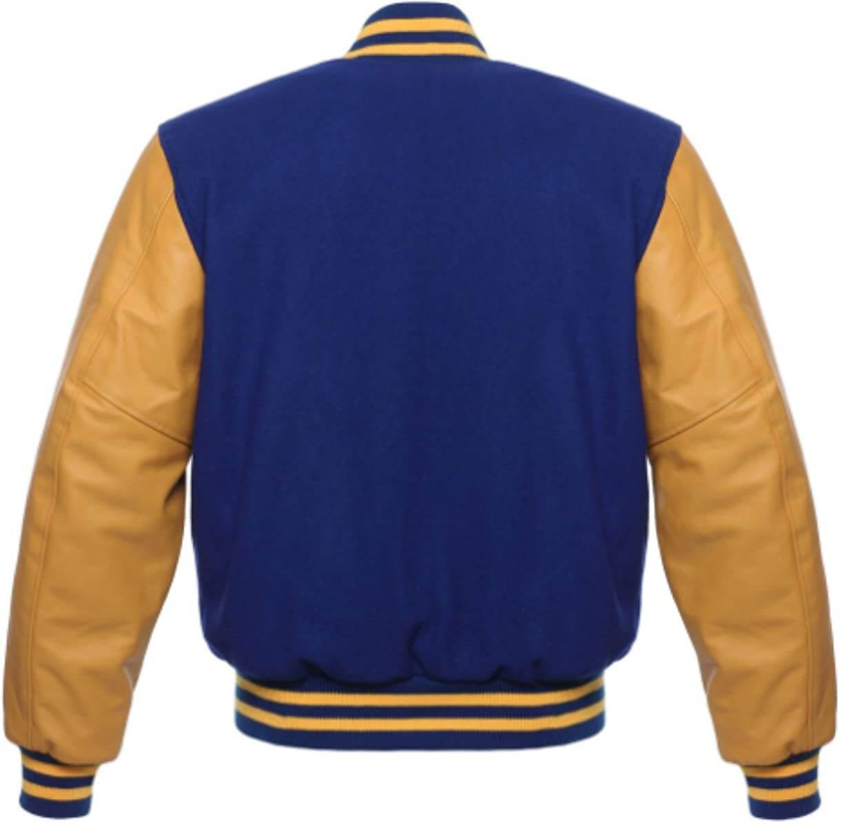Royal Blue And Gold Baseball Varsity Jacket - Maker of Jacket