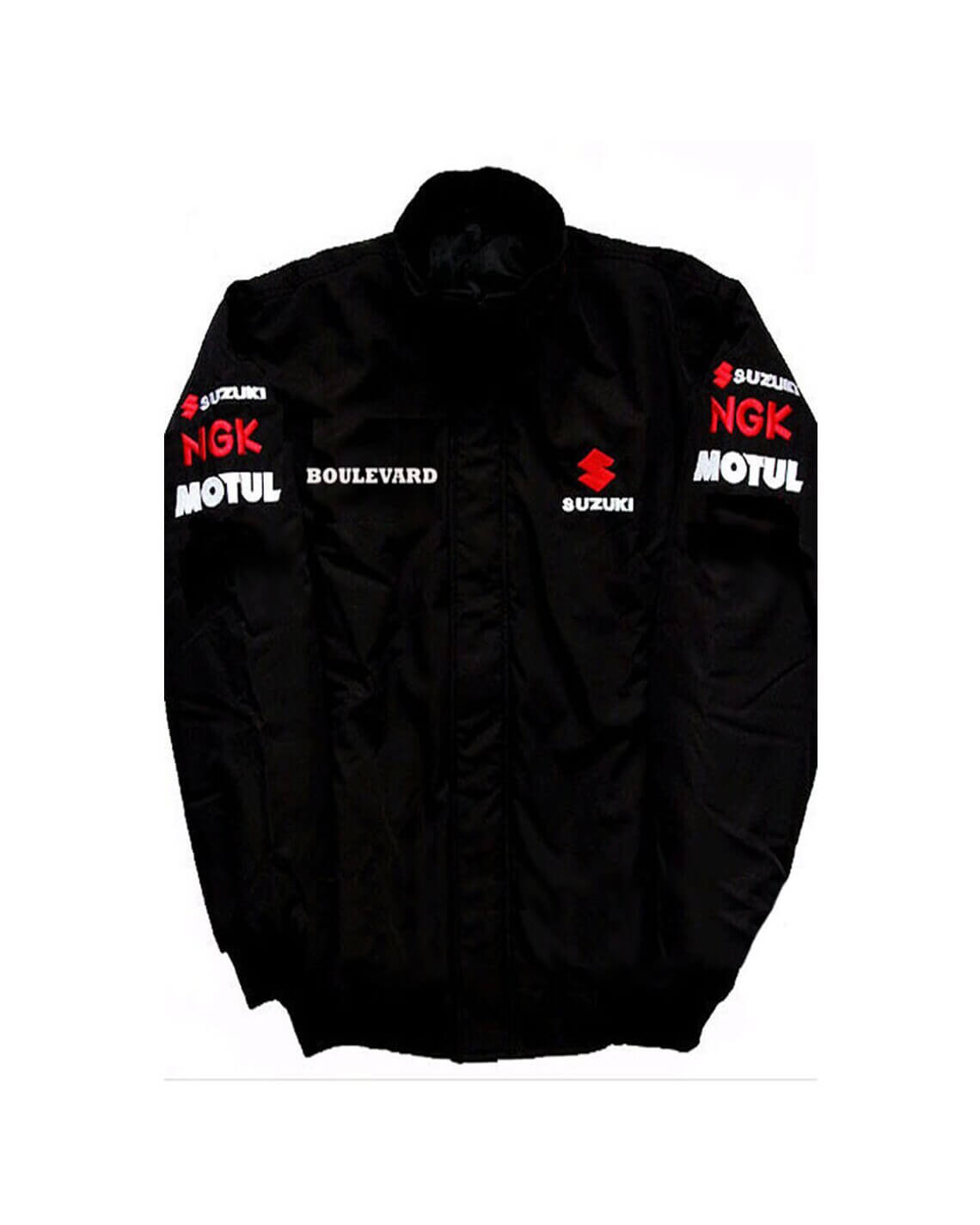 Black Suzuki Boulevard Wind Breaker Jacket - Maker of Jacket