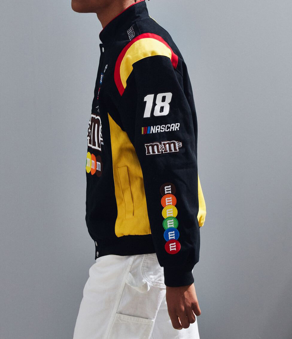 Black Yellow NASCAR M&M’s Racing Jacket - Maker of Jacket