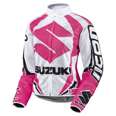 Icon Suzuki Motorcycle Racing Pink Textile Jacket - Maker of Jacket