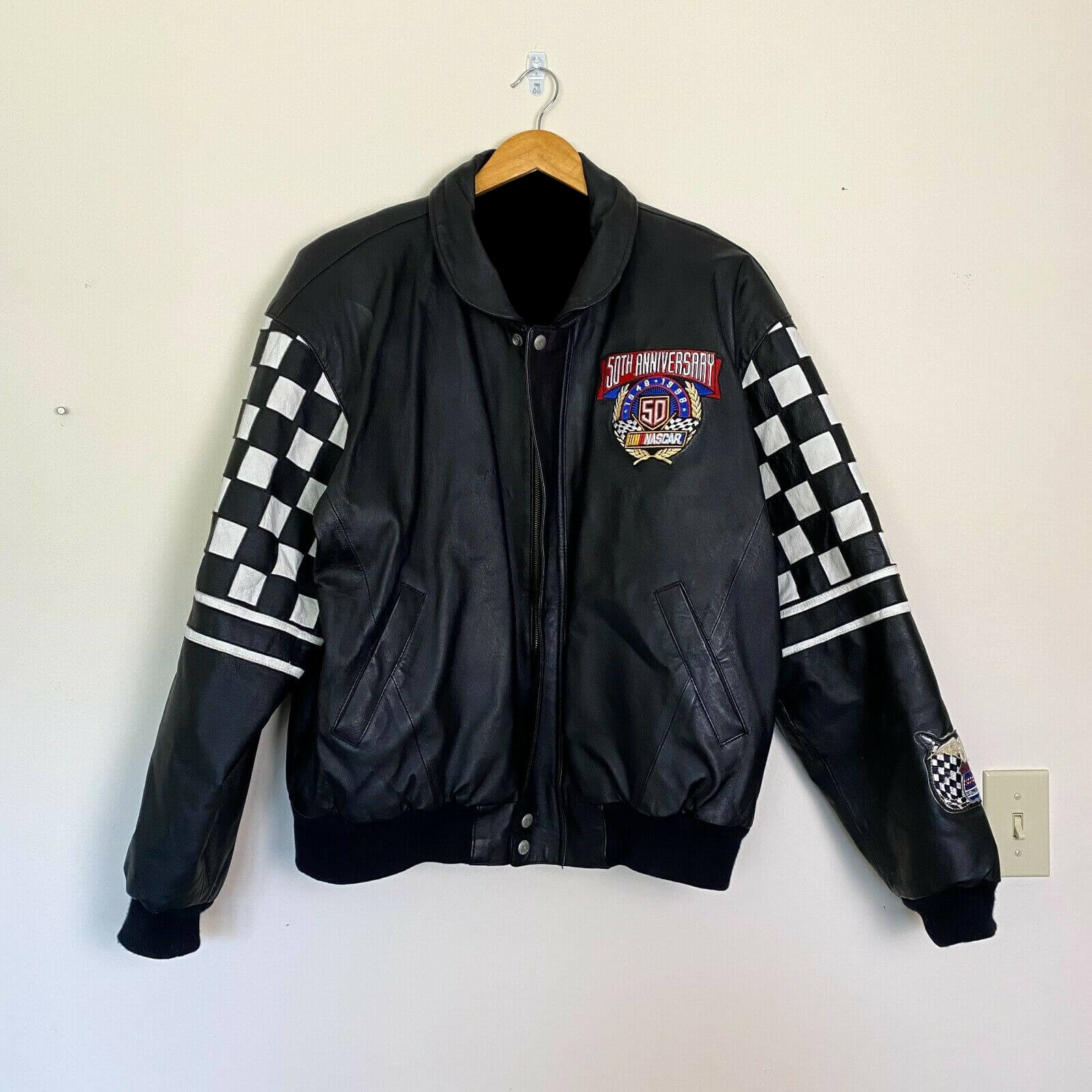 NASCAR Racing 50th Anniversary Checkerboard Jacket - Maker of Jacket