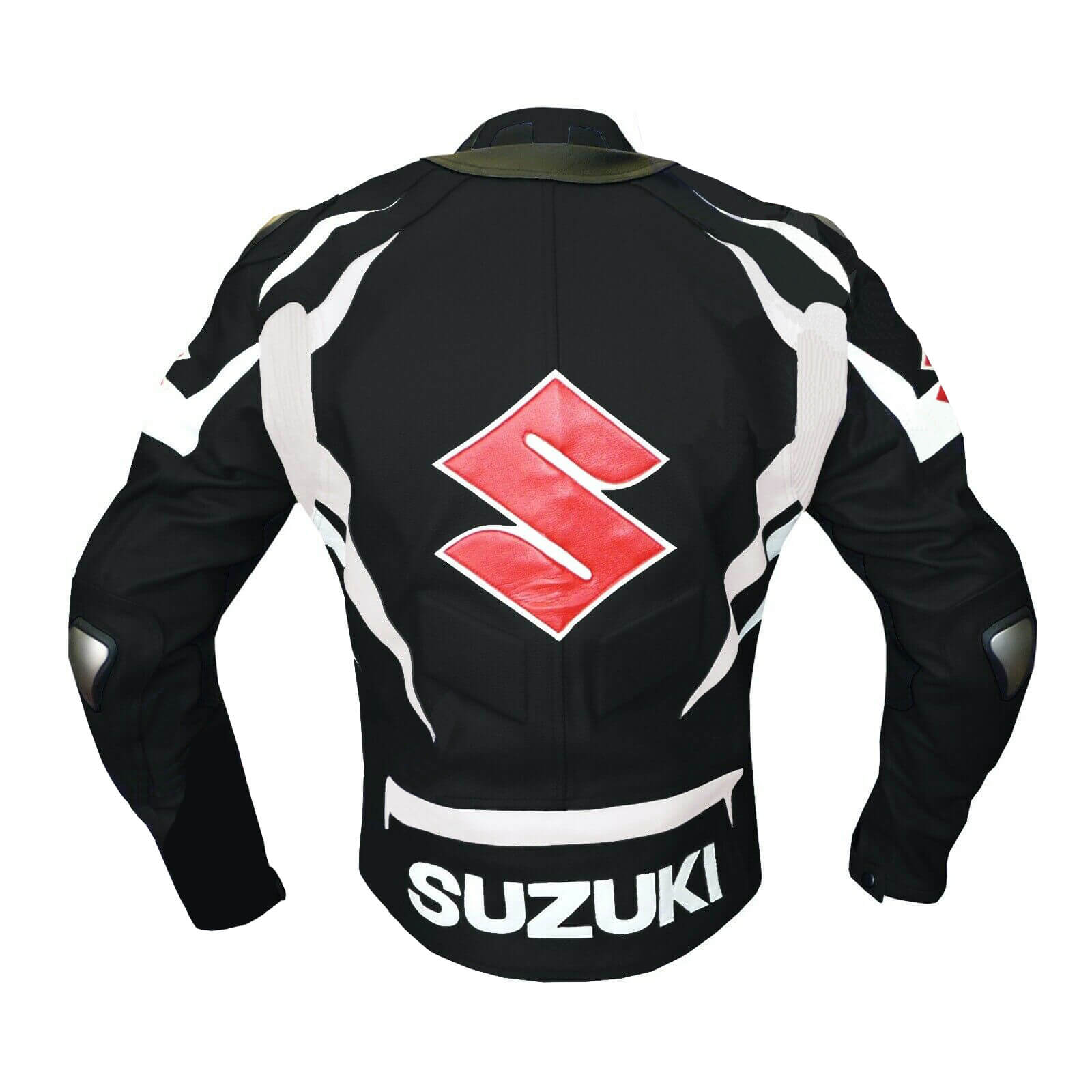 Suzuki Motorcycle Black Racing Leather Jacket - Maker of Jacket
