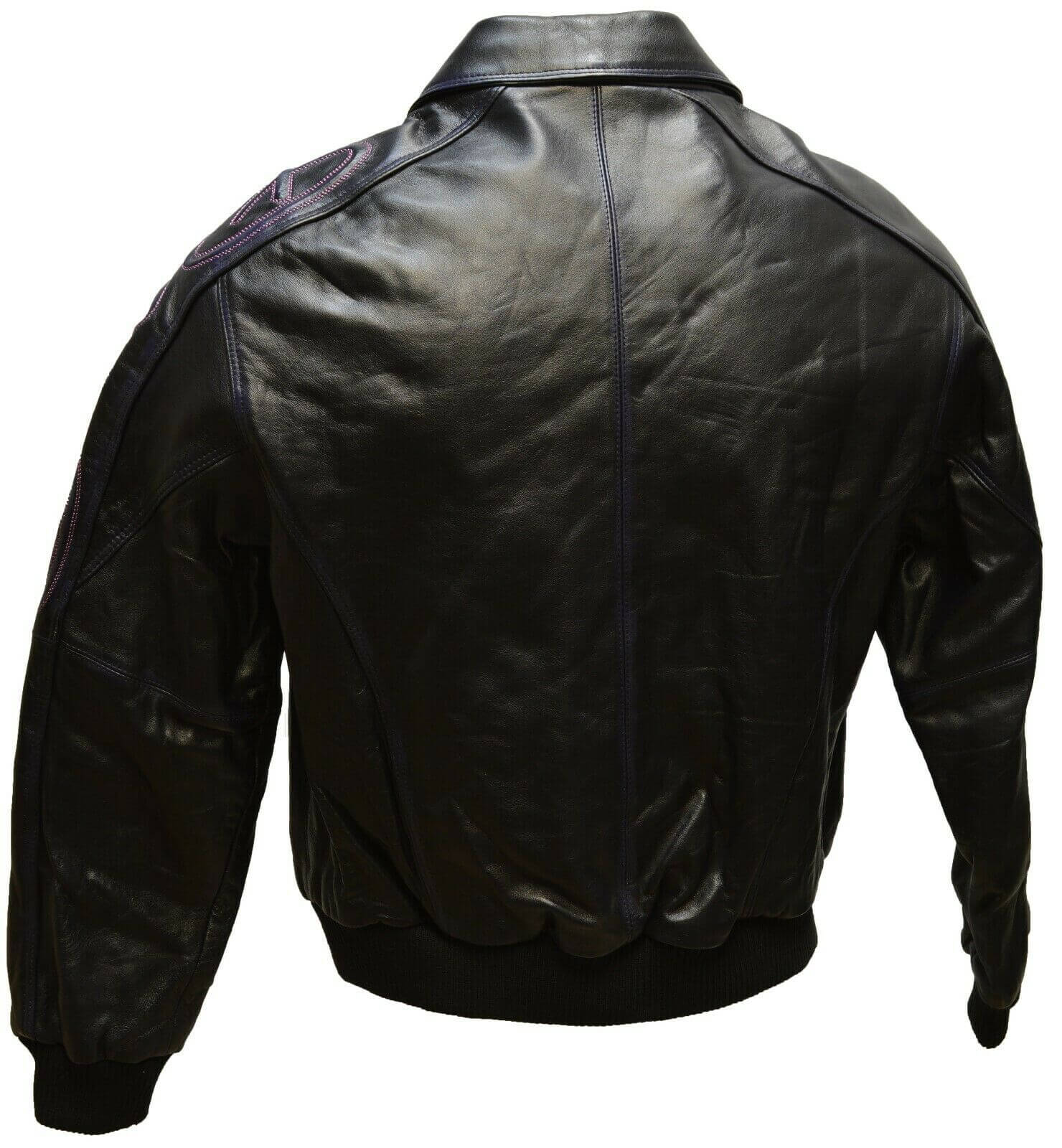 Vintage Pelle Pelle Embroidered Black Leather Jacket - Maker of Jacket