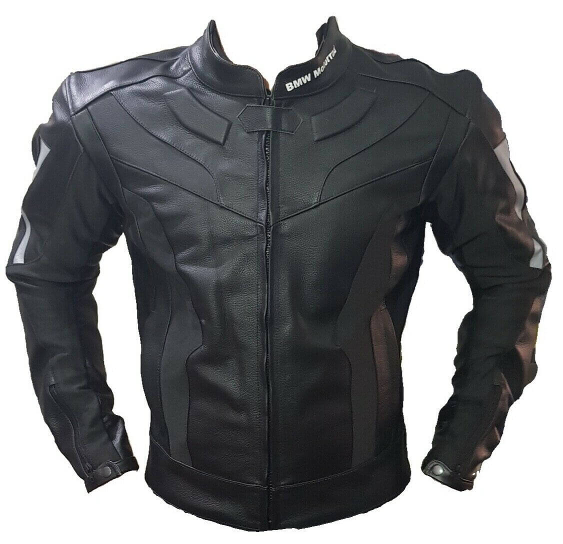 BMW Motorrad Motorcycle Racing Black Leather Jacket - Maker of Jacket