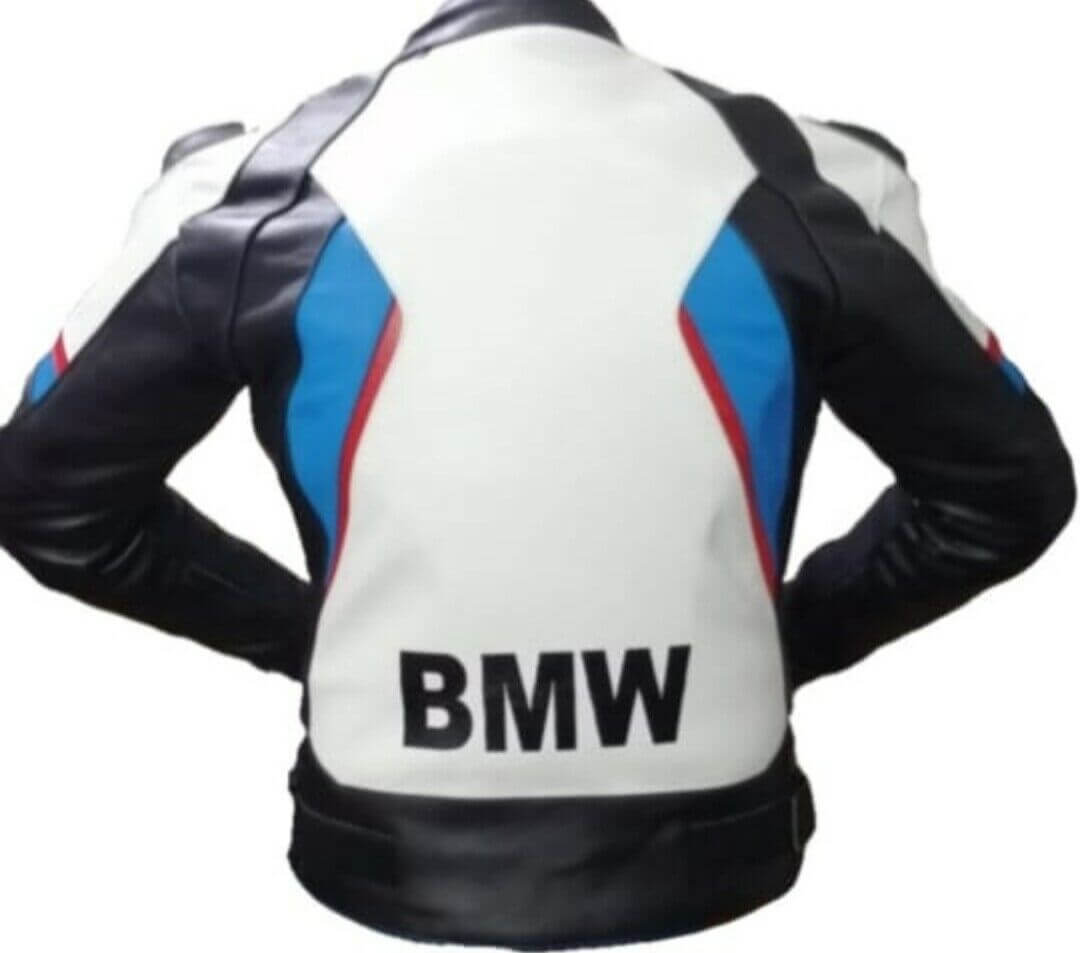 BMW Motorrad White Motorcycle Racing Leather Jacket - Maker of Jacket