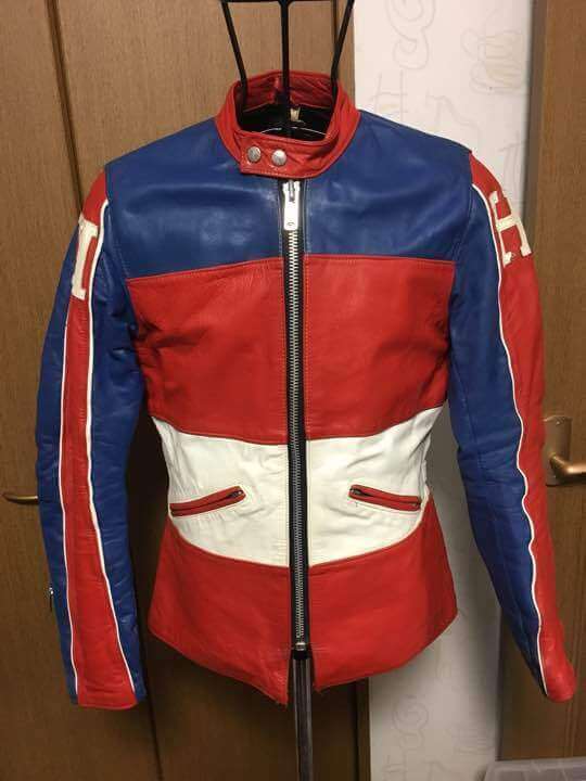 Honda Motorcycle Blue And Red Racing Leather Jacket - Maker of Jacket