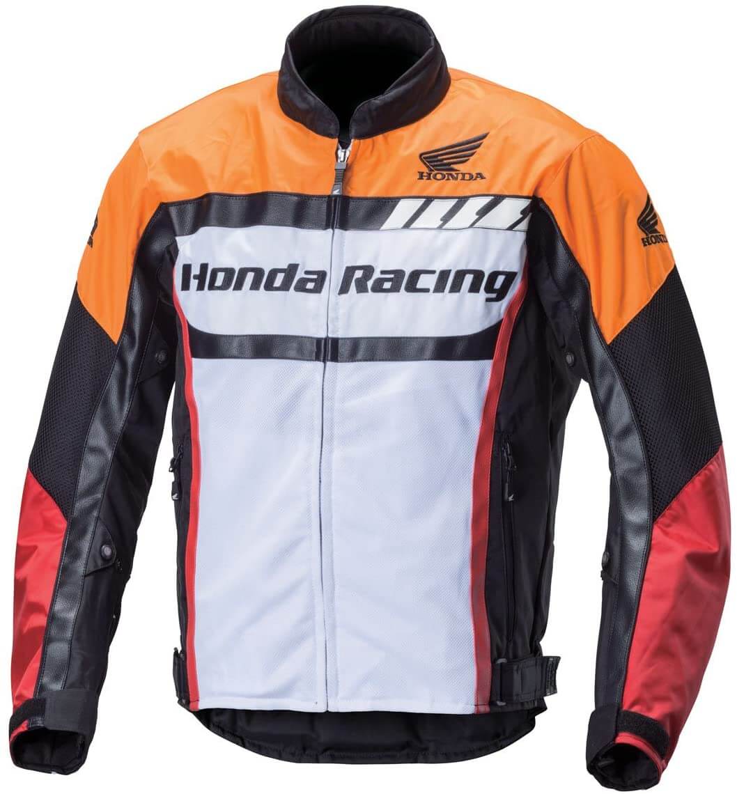 Honda Motorcycle White And Orange Racing Jacket - Maker of Jacket
