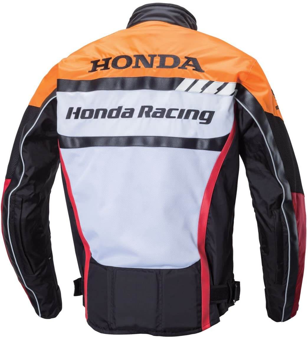 Honda Motorcycle White And Orange Racing Jacket - Maker of Jacket