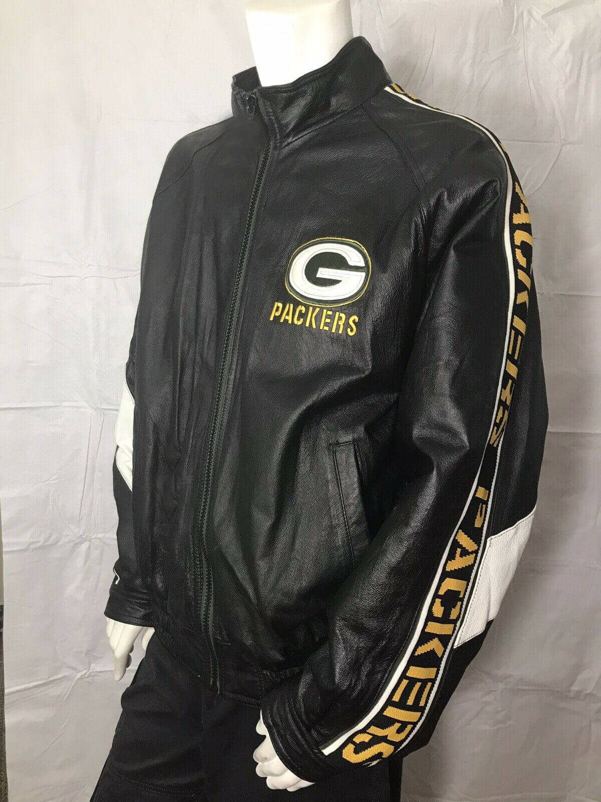 Pro Player NFL Green Bay Packers Black Leather Jacket - Maker of Jacket