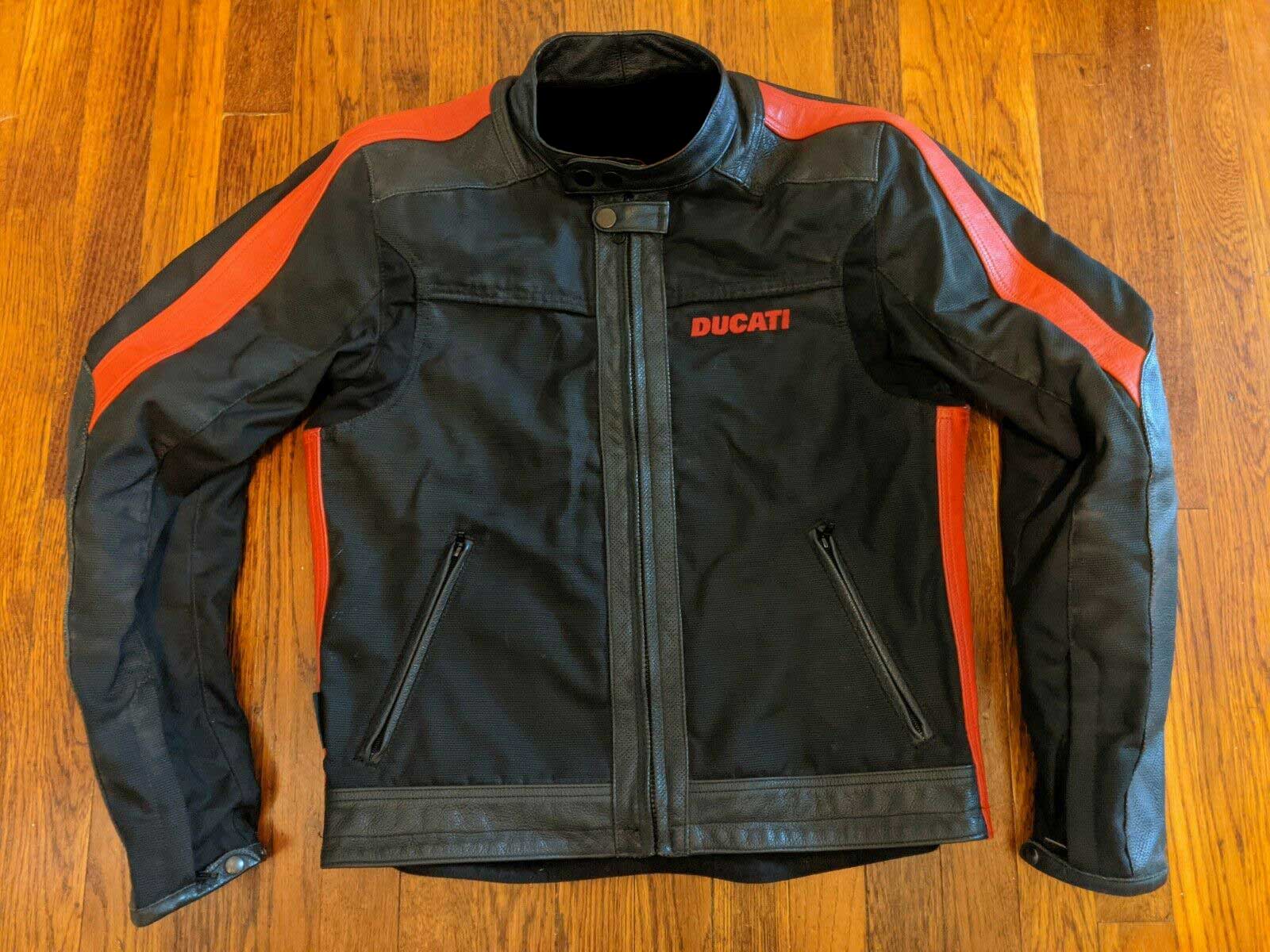 Ducati Motorcycle Black And Orange Racing Jacket - Maker of Jacket