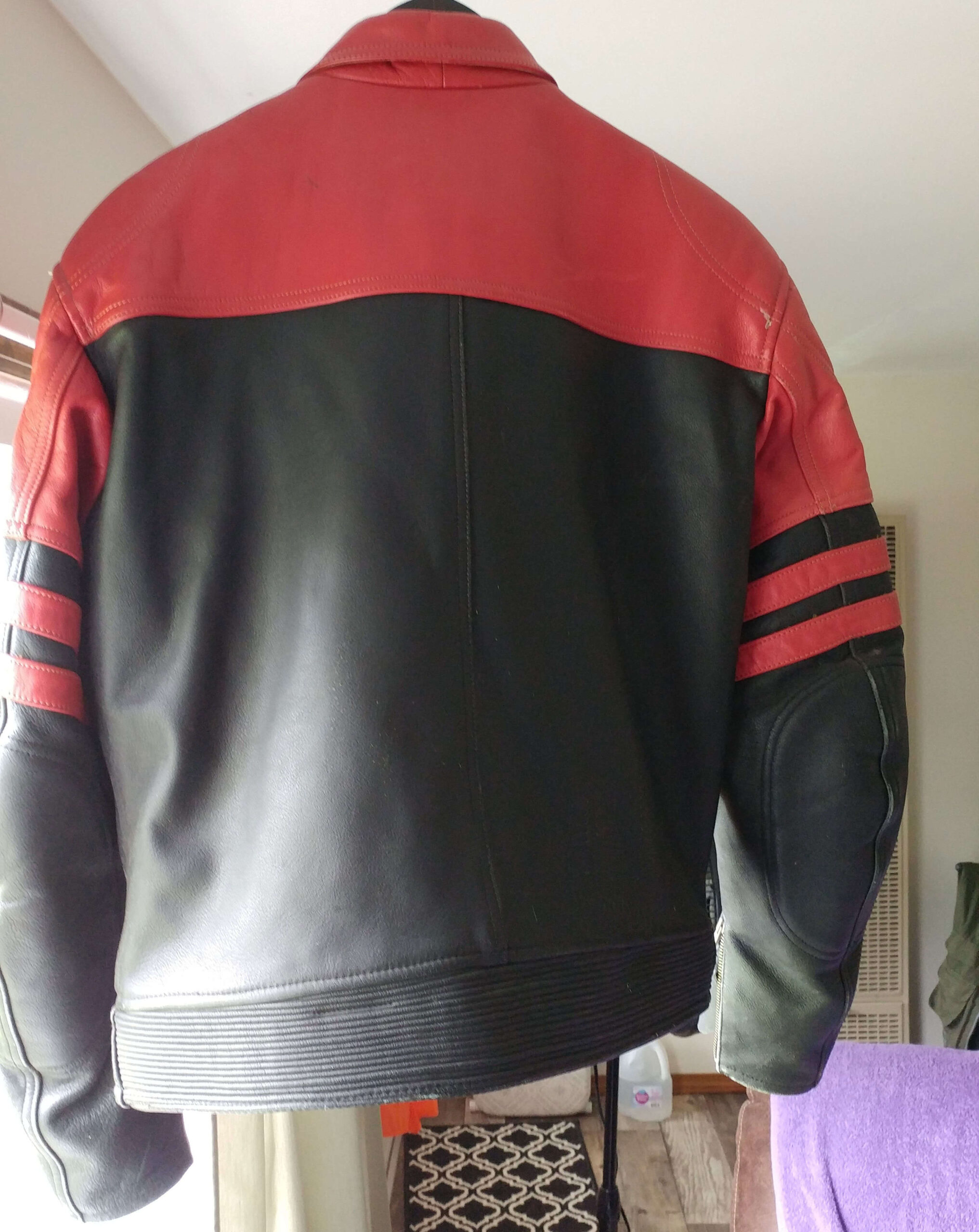 Triumph Motorcycle Black And Red Leather Jacket - Maker of Jacket
