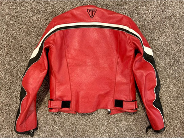 Triumph Motorcycle Red Racing Leather Jacket - Maker of Jacket