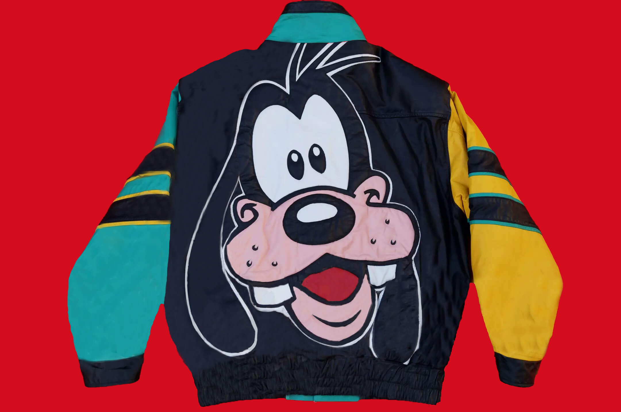 Vintage 1990s Goofy Walt Disney Leather Jacket - Maker of Jacket
