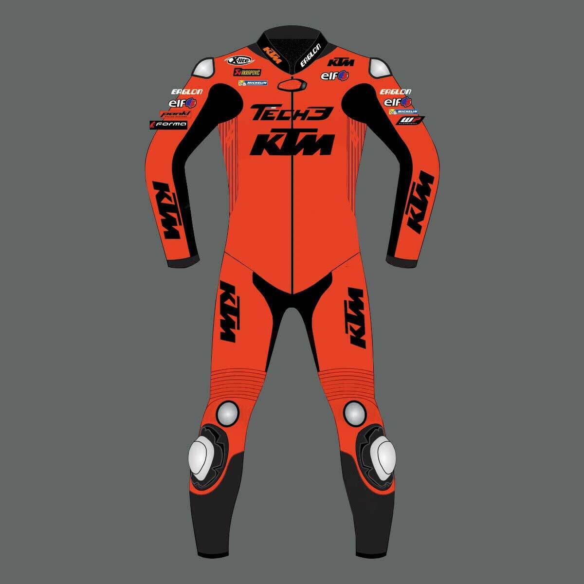 KTM Motorcycle Racing Red Leather Suit - Maker of Jacket