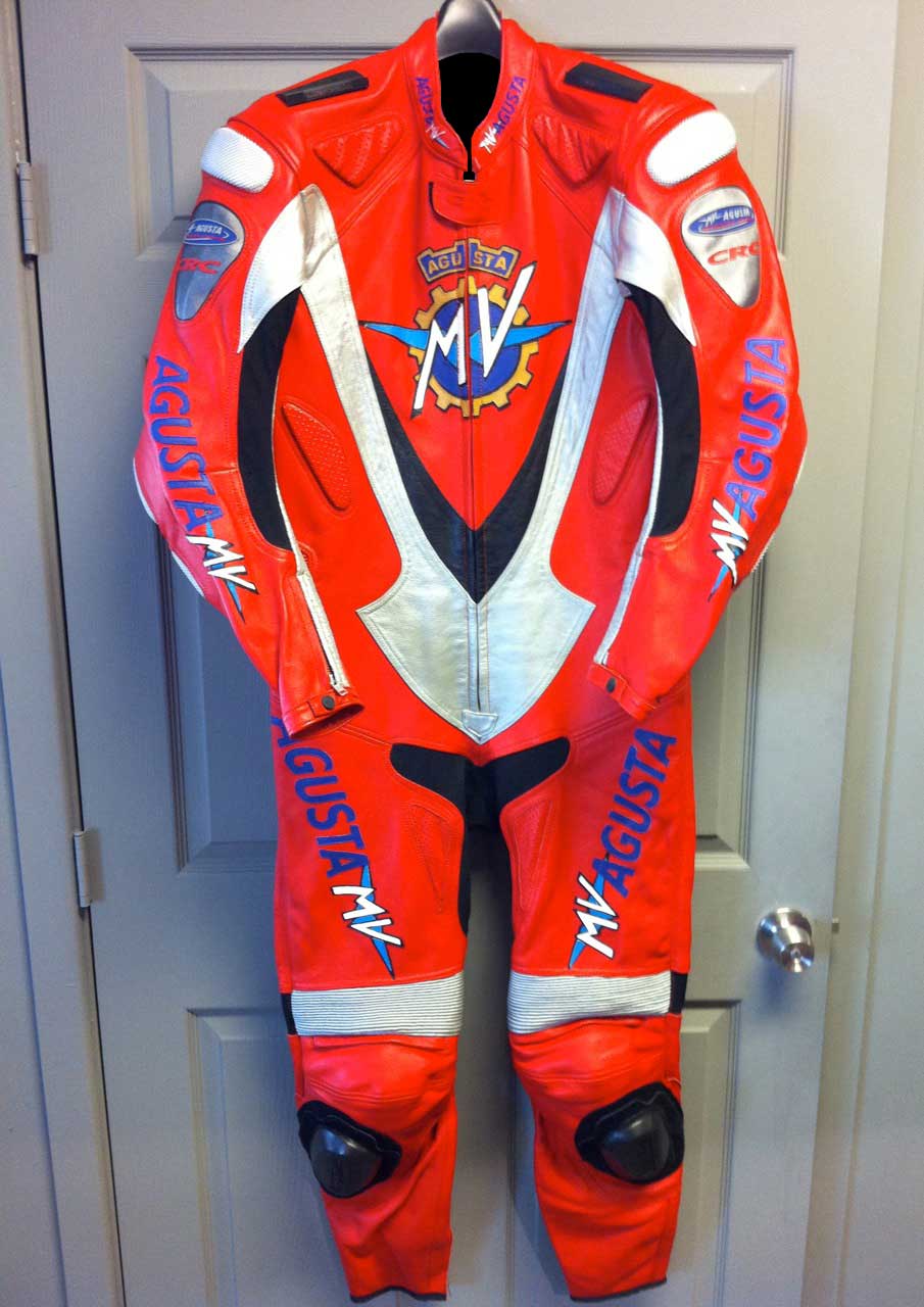 MV Agusta Motorcycle Racing Red Leather Suit - Maker of Jacket