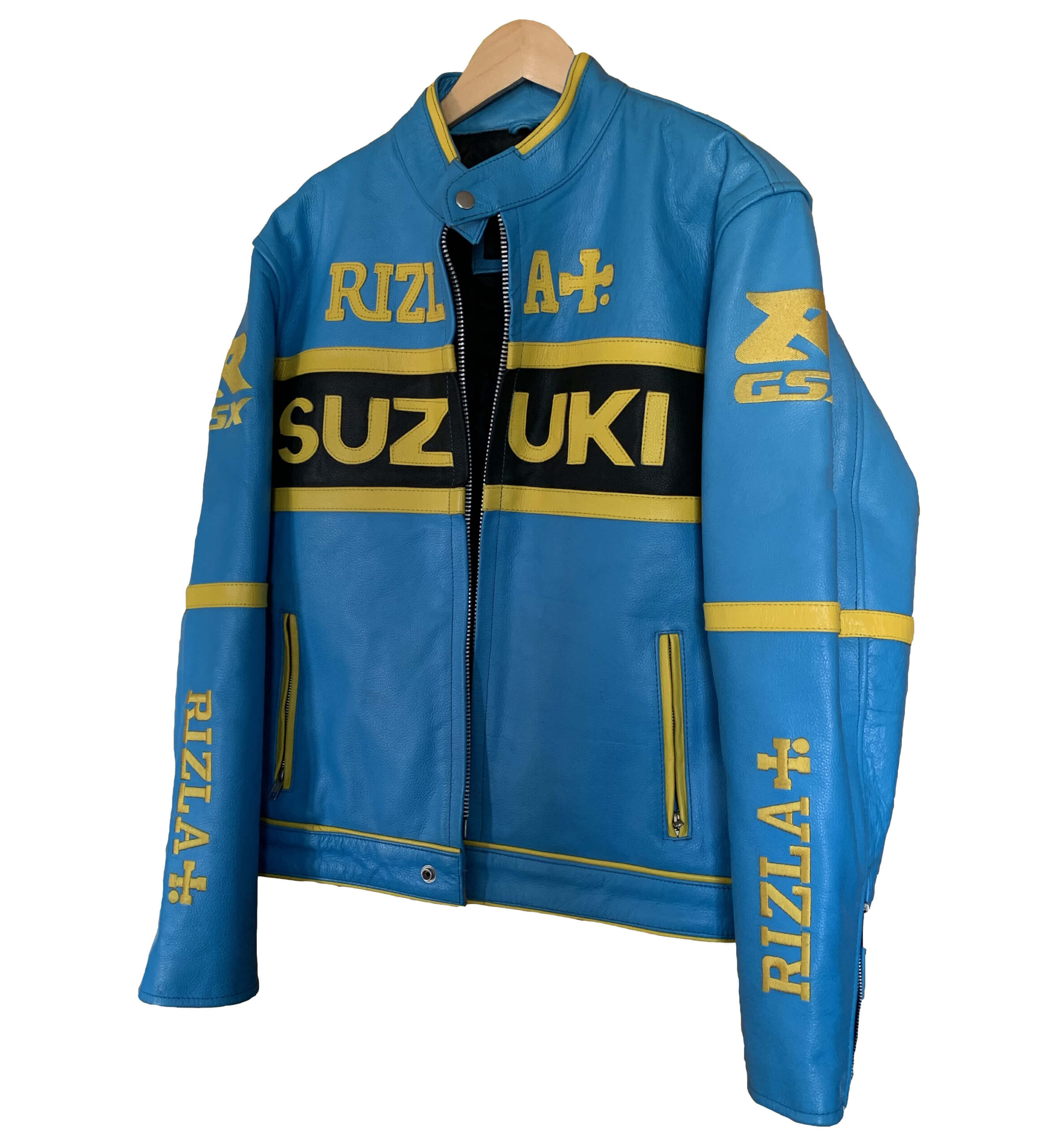 GSXR Suzuki Rizla Motorcycle Leather Jacket - Maker of Jacket