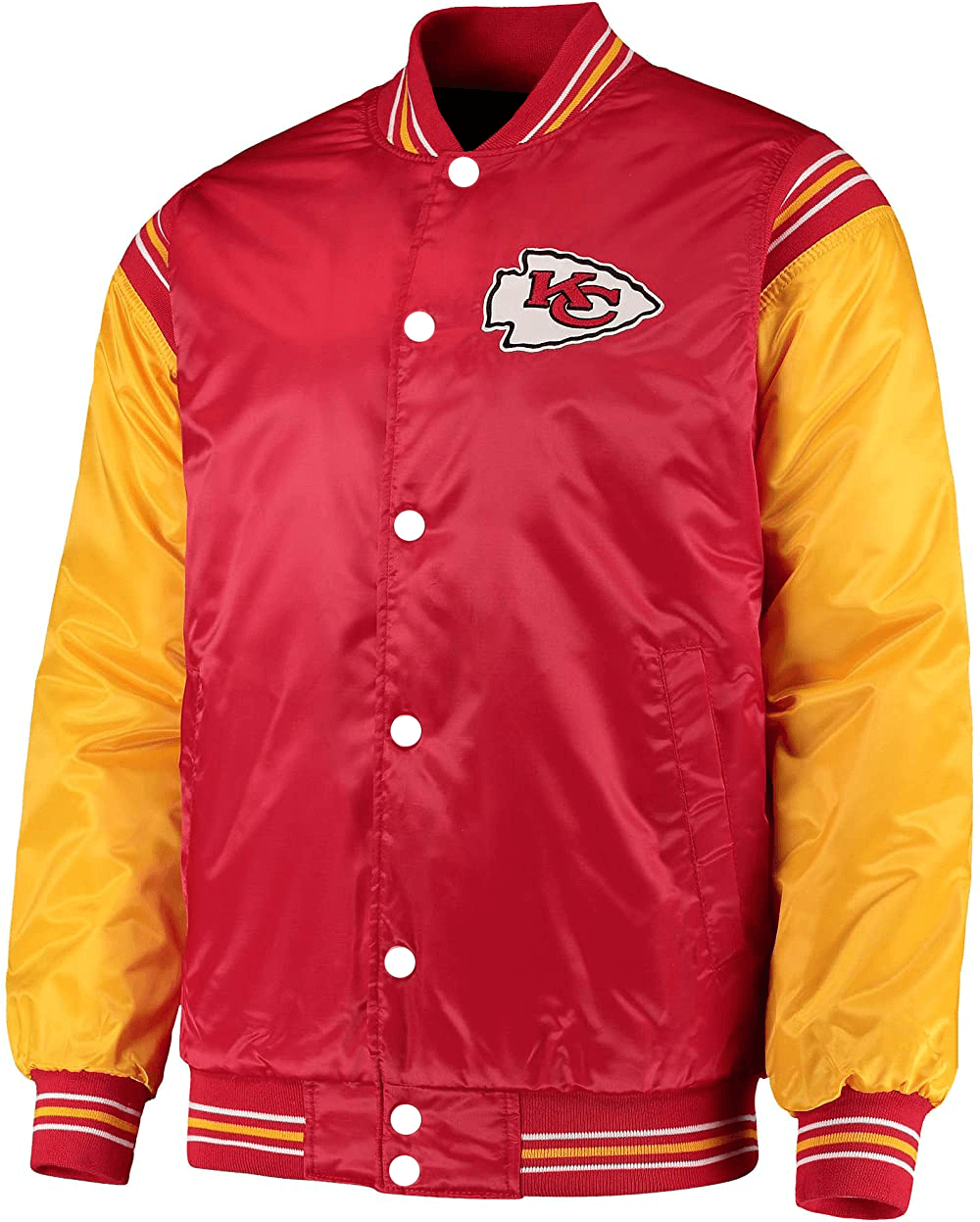 Kansas City Chiefs NFL Red And Yellow Satin Jacket - Maker of Jacket