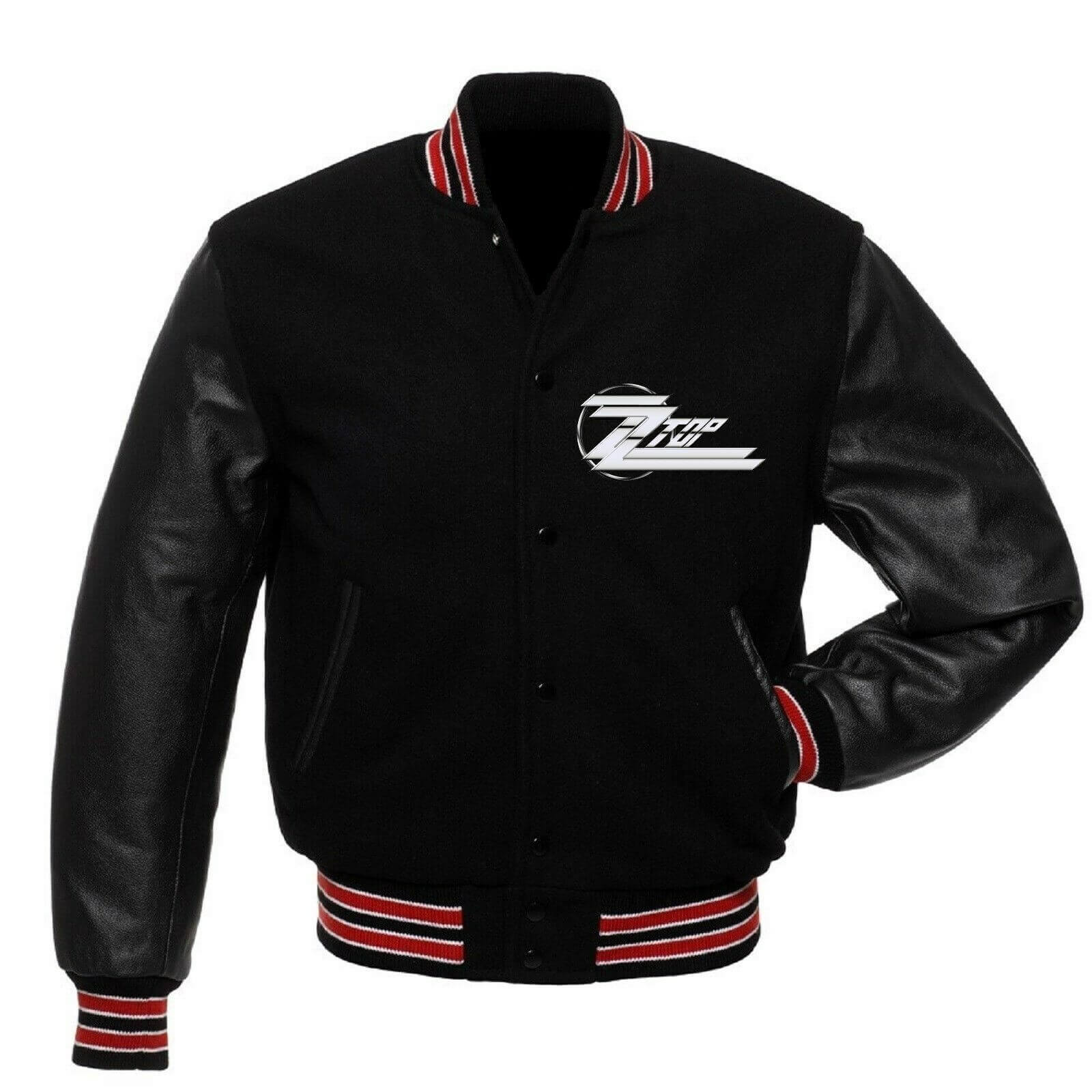 ZZ Top Rock Band Black Varsity Jacket - Maker of Jacket
