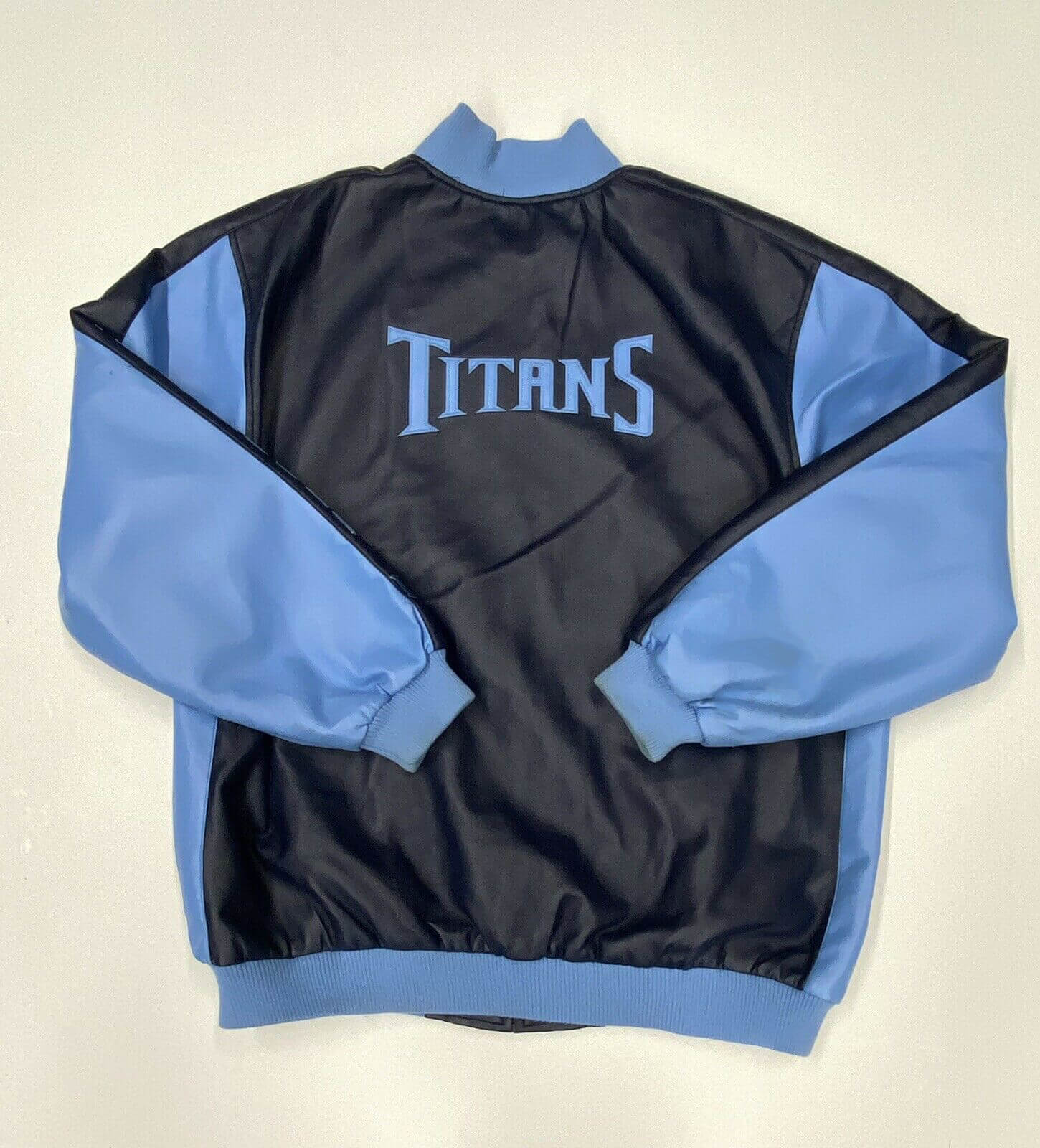 Tennessee Titans NFL Navy And Light Blue Leather Jacket - Maker of Jacket
