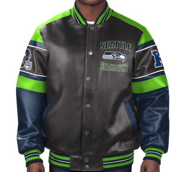 NFL Seattle Seahawks Multicolor Leather Jacket - Maker of Jacket