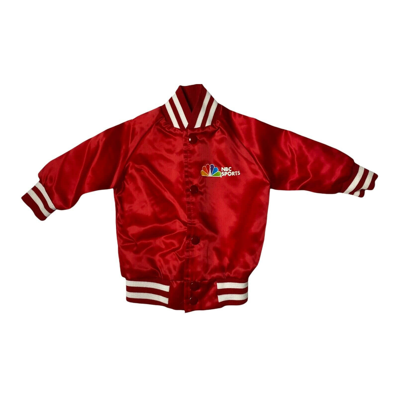 NBC Sports Red Vintage Chalk Line Satin Jacket - Maker of Jacket